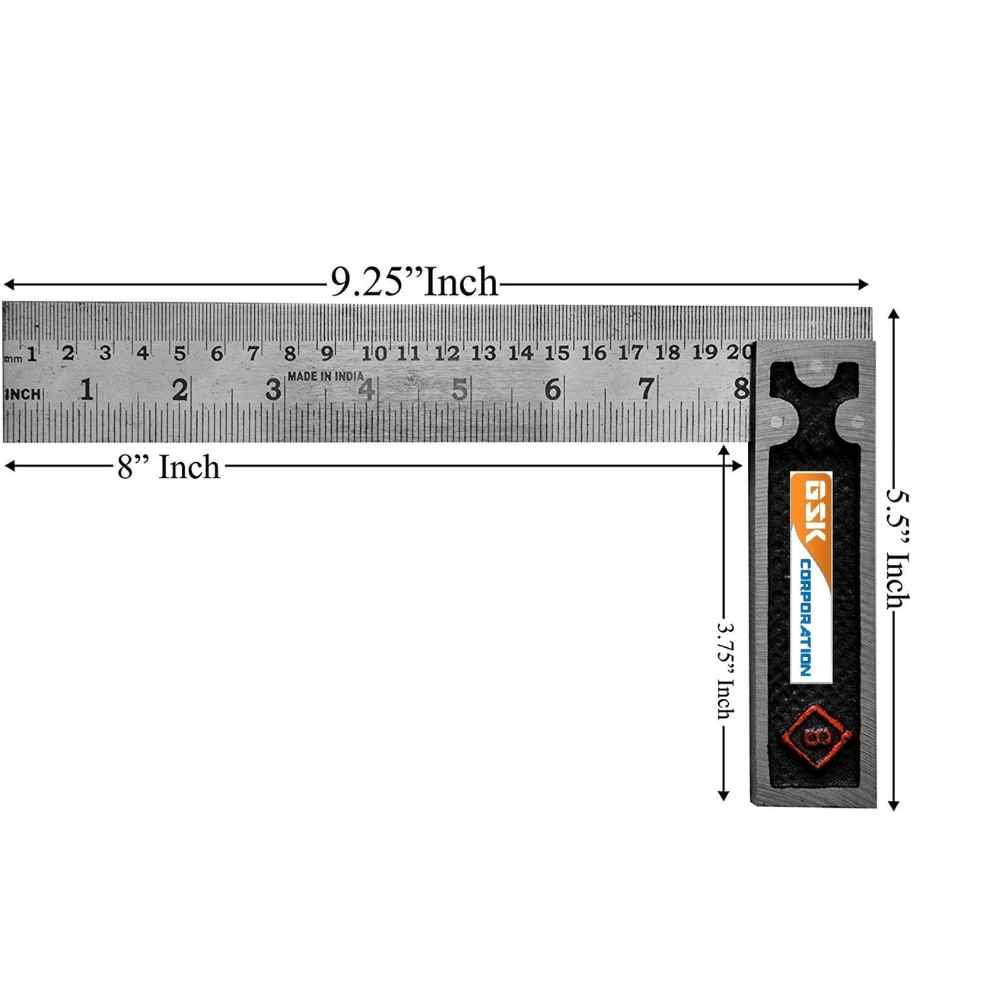 Engineers Tri Square 90° Right Angle Measuring Tool - GSK CUT