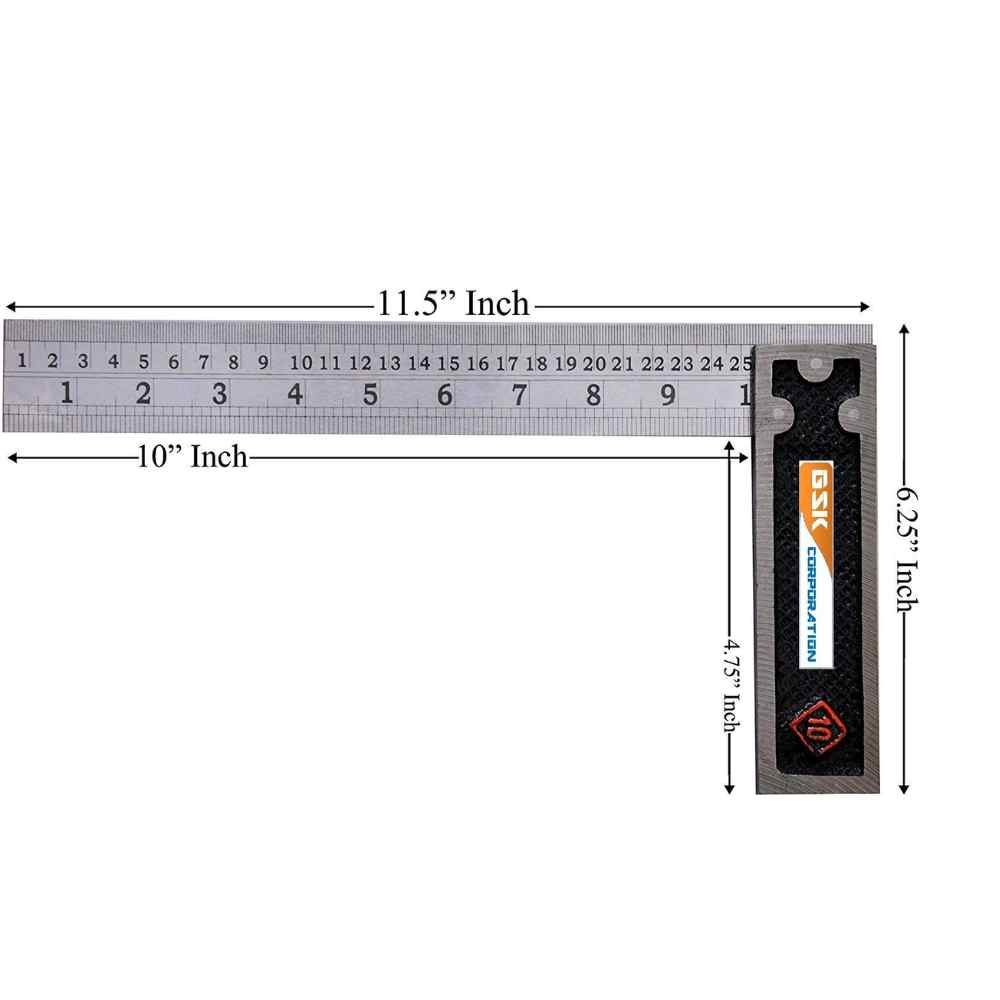 Engineers Tri Square 90° Right Angle Measuring Tool - GSK CUT